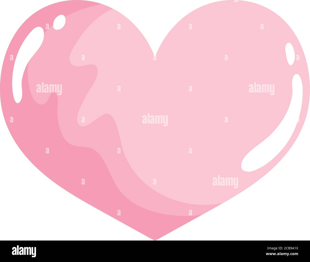 pink love heart romantic bright isolated icon design vector ...
