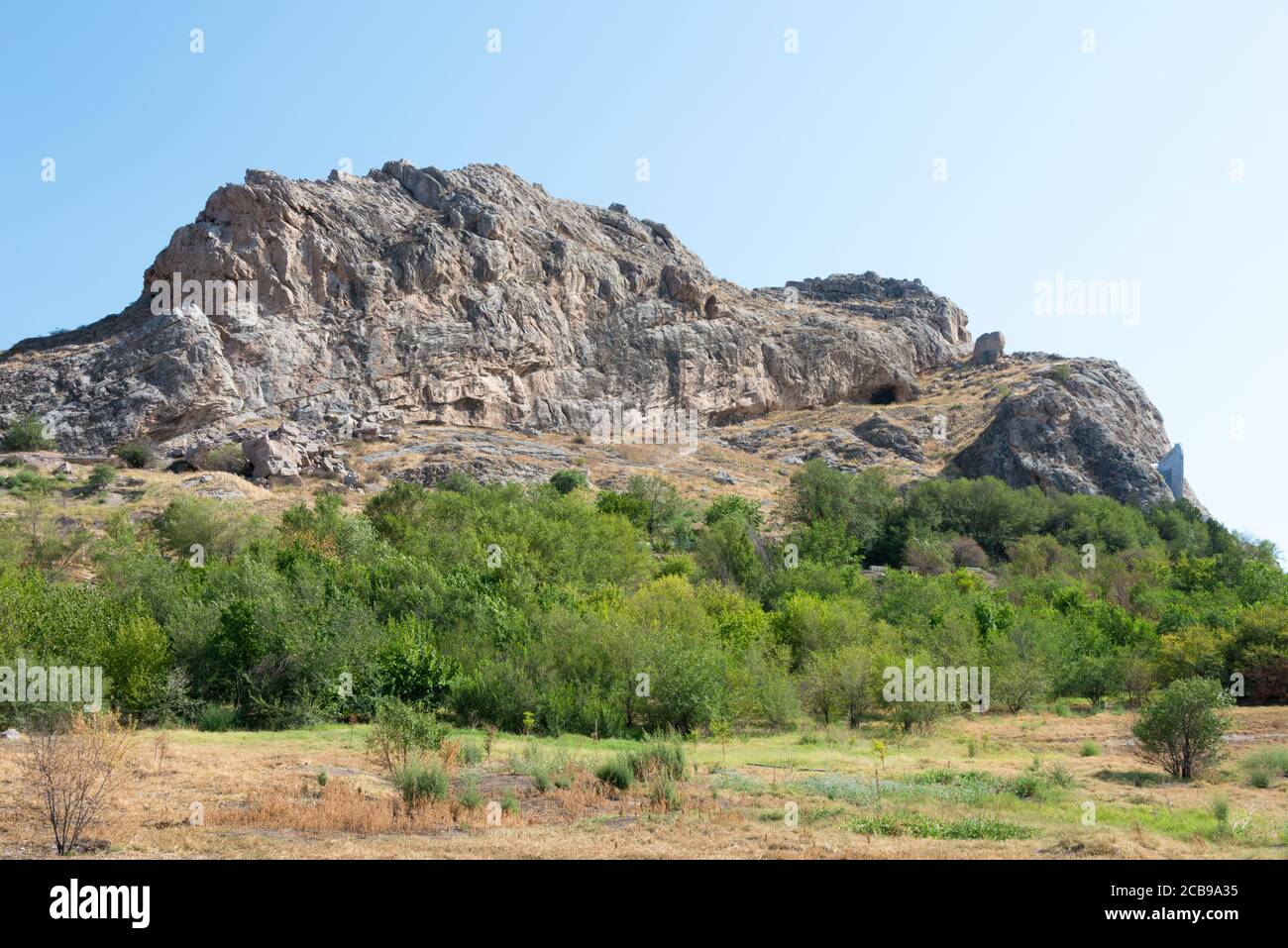 Osh, Kyrgyzstan - Sulayman Mountain in Osh, Kyrgyzstan. It is part of ...