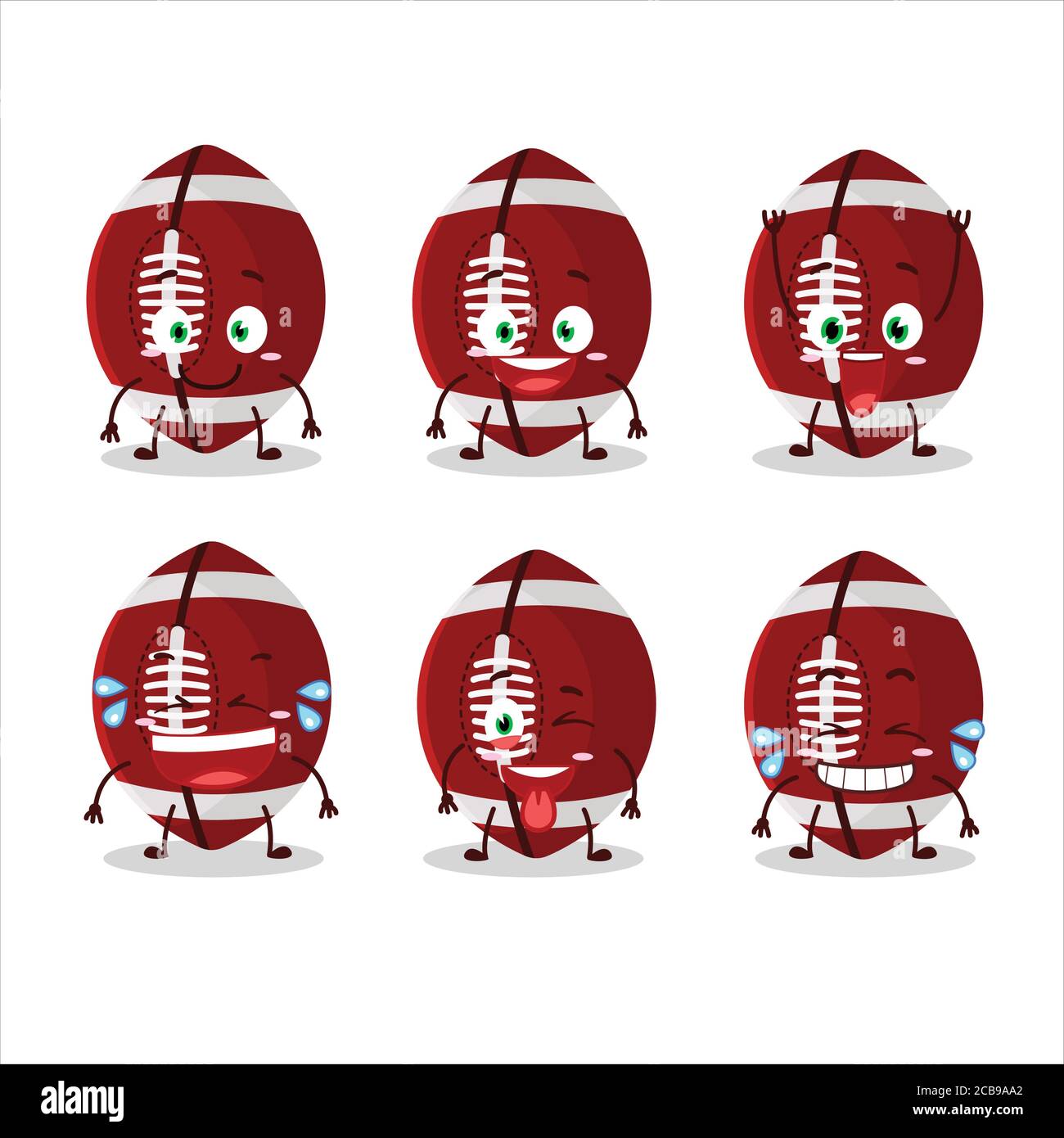 Cartoon character of rugby ball with smile expression Stock Vector ...