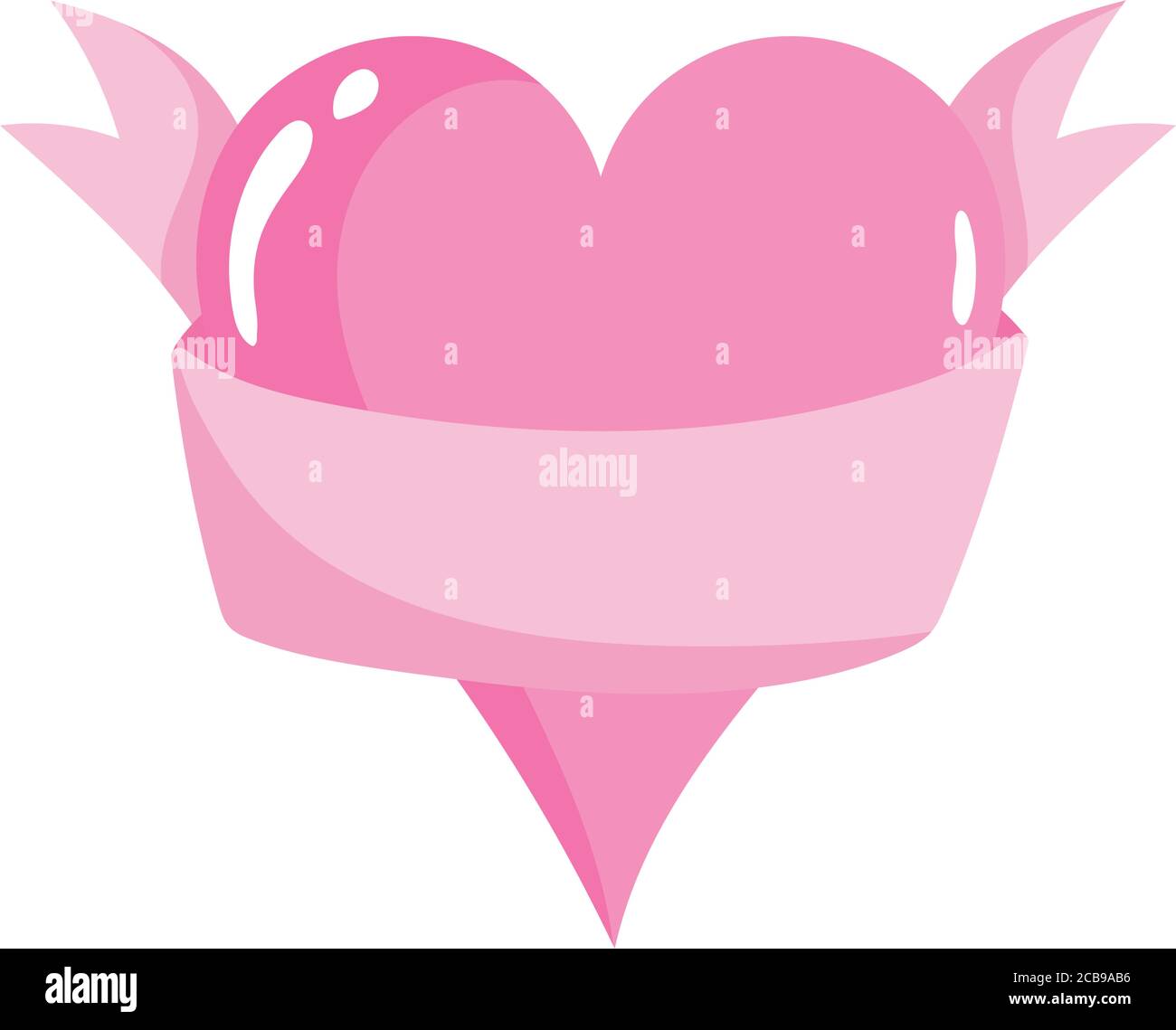 wrapped love heart ribbon romantic isolated icon design vector ...