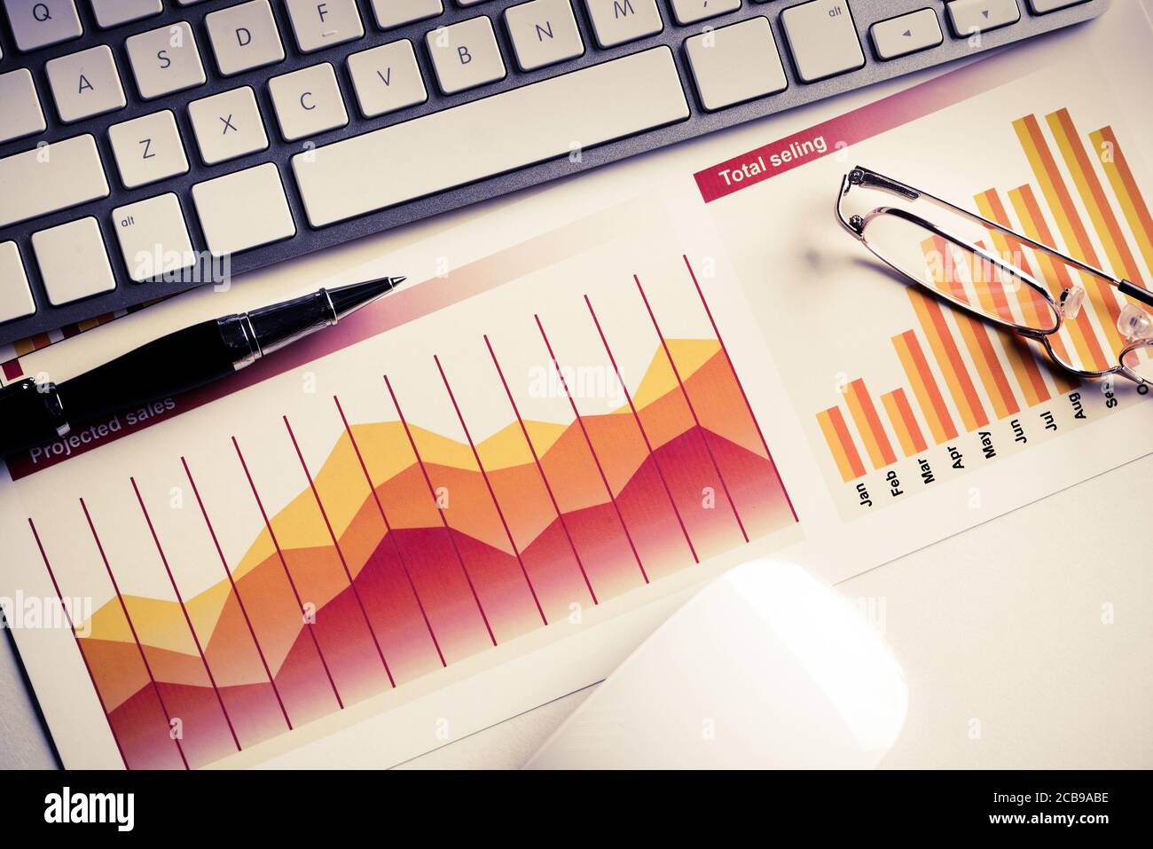 Preparing average sales report Stock Photo - Alamy