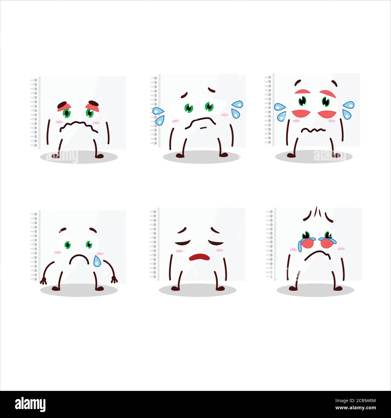 Drawing book cartoon character with sad expression Stock Vector Image ...