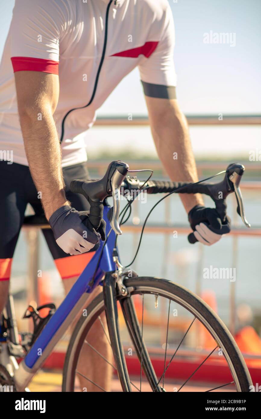 Cyclist on bicycle without movement without face Stock Photo - Alamy