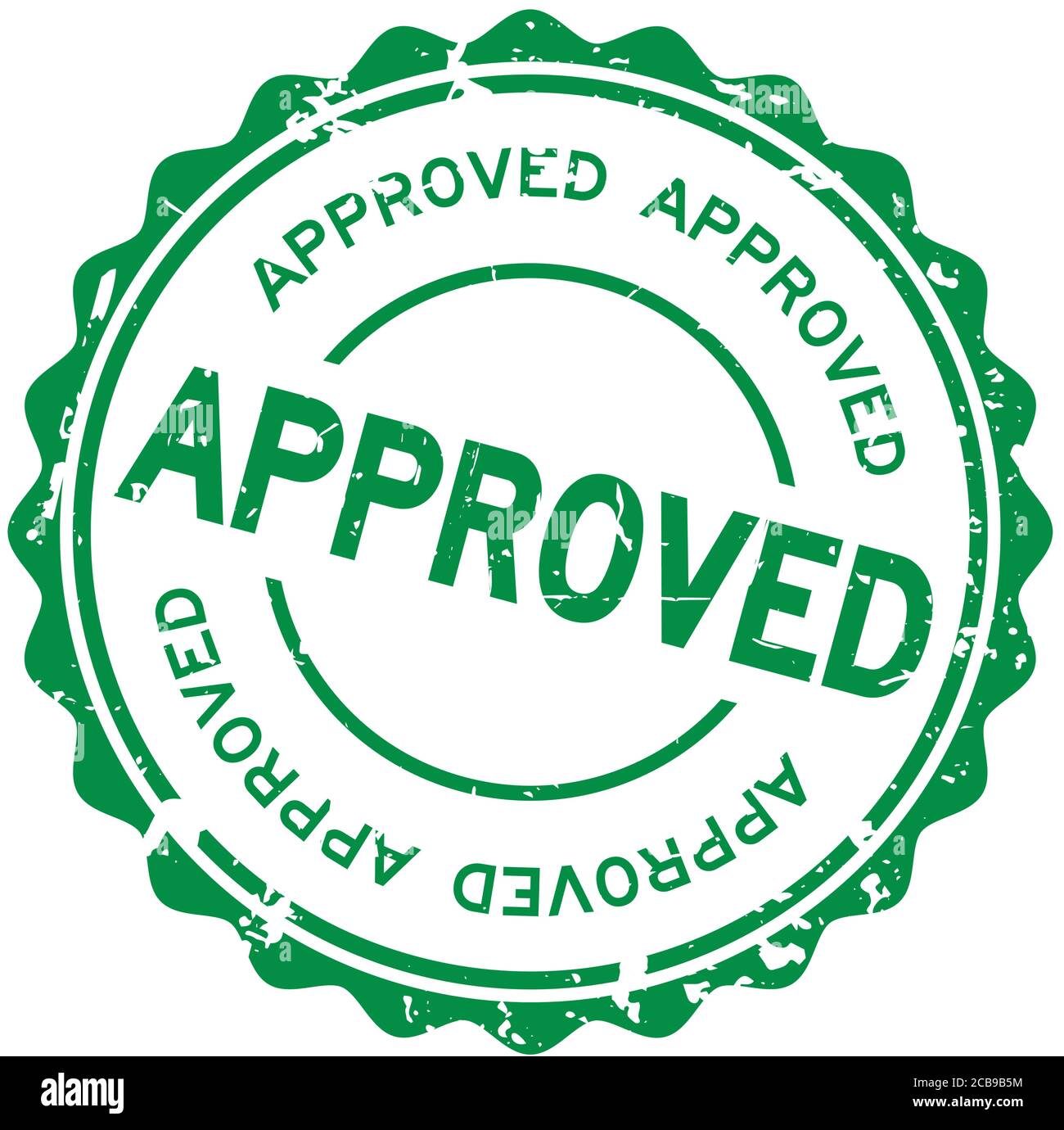 Grunge green approved wording round rubber seal stamp on white background Stock Vector Image ...