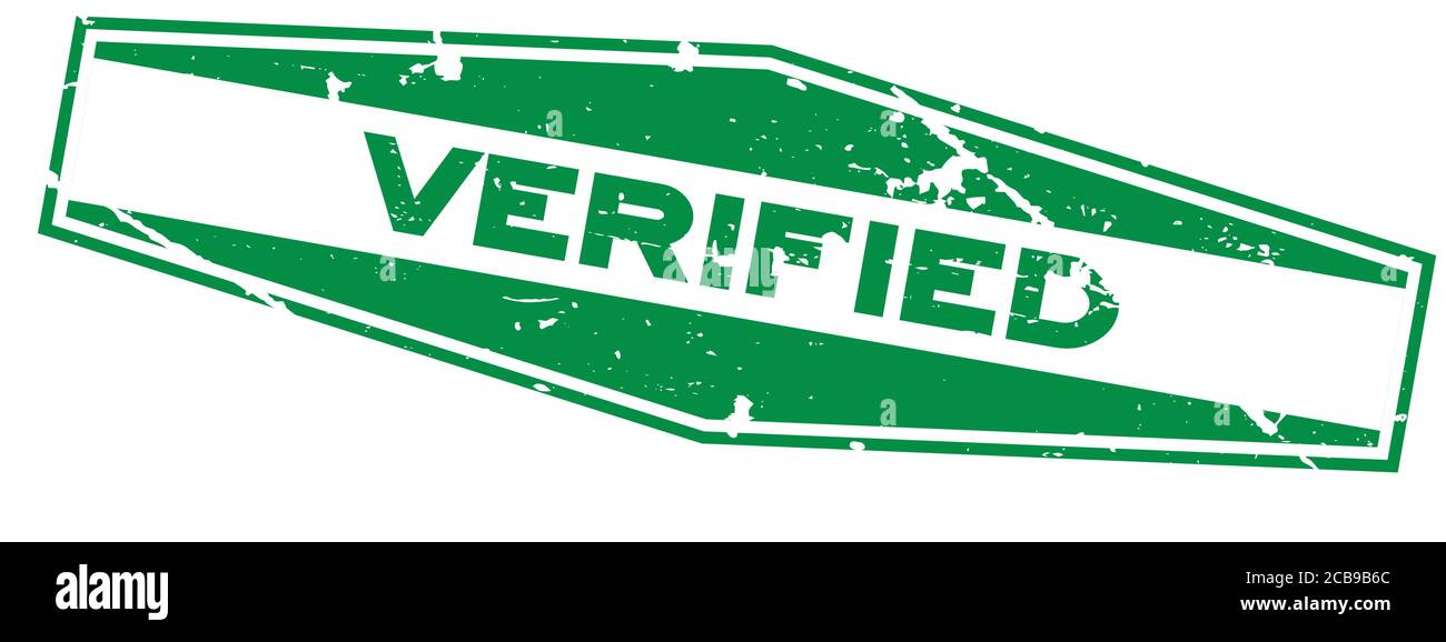 Grunge green verified wording hexgon rubber seal stamp on white background Stock Vector Image ...