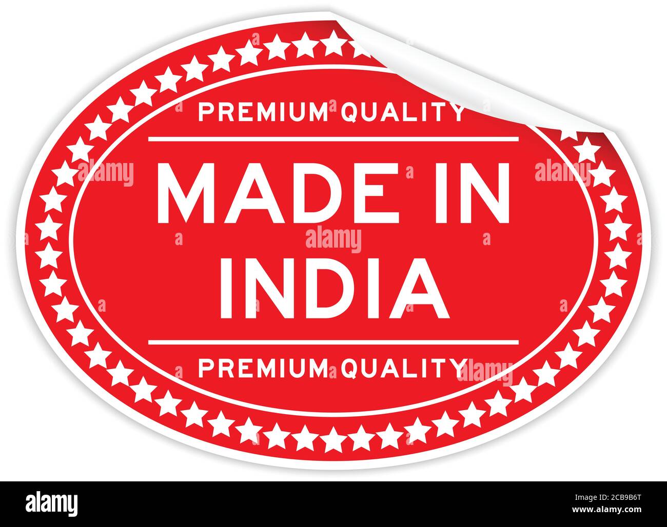 Premium quality made in India red color oval sticker on white ...