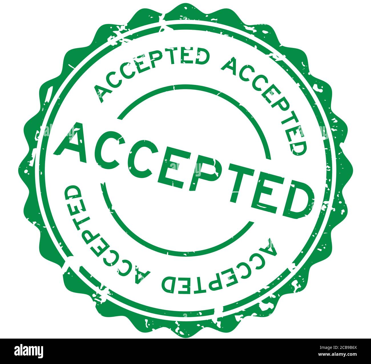 Grunge green accepted word round rubber seal stamp on white background Stock Vector Image & Art ...