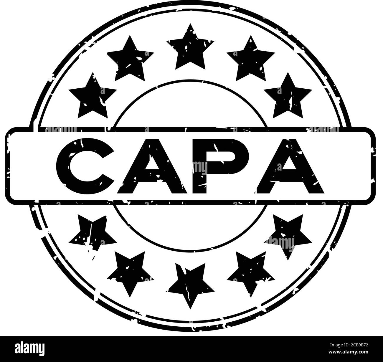 Grunge black CAPA (abbreviation of corrective action and preventive ...