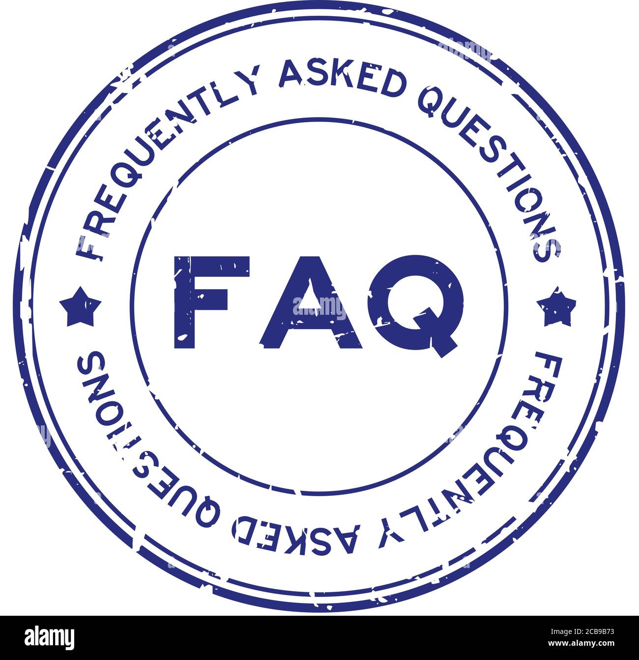Grunge blue FAQ (Abbreviation of Frequently Asked Questions) round ...
