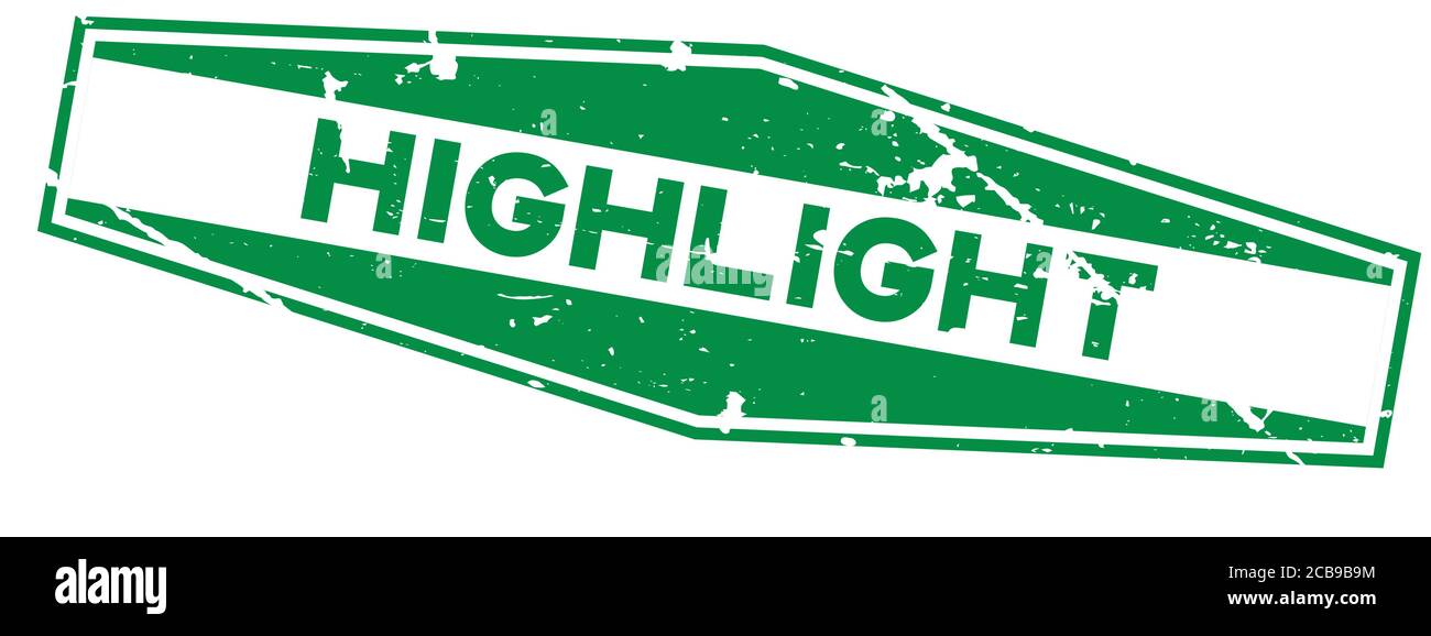 Grunge green highlight wording hexagon rubber seal stamp on white background Stock Vector Image ...