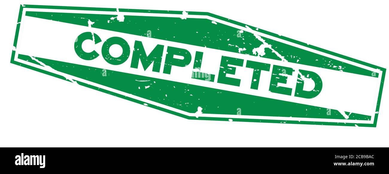 Grunge green completed word hexagon rubber seal stamp on white background Stock Vector Image ...