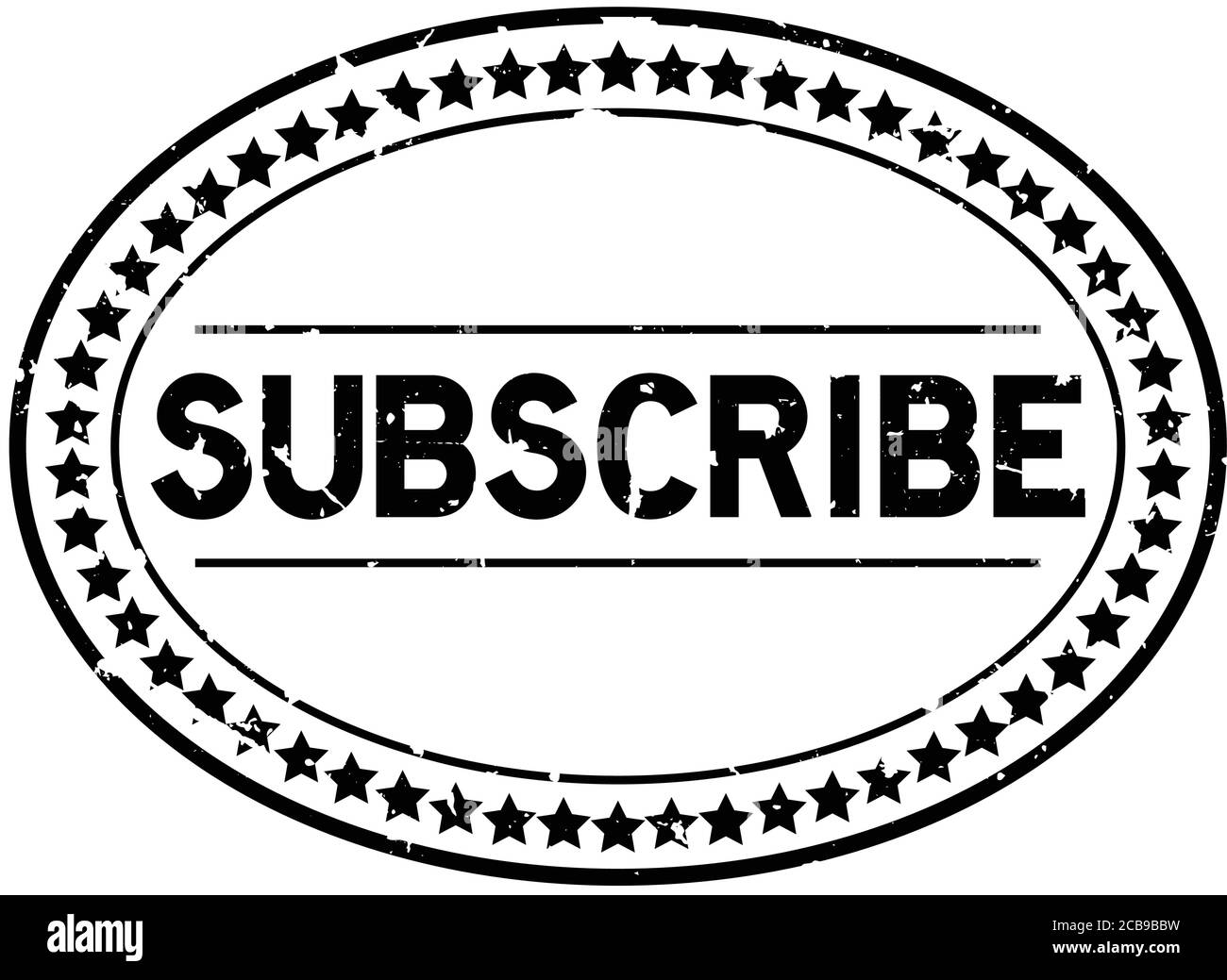 Grunge black subscribe word oval rubber seal stamp on white background ...