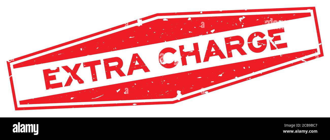 Grunge red extra charge word hexagon rubber seal stamp on white background Stock Vector Image ...