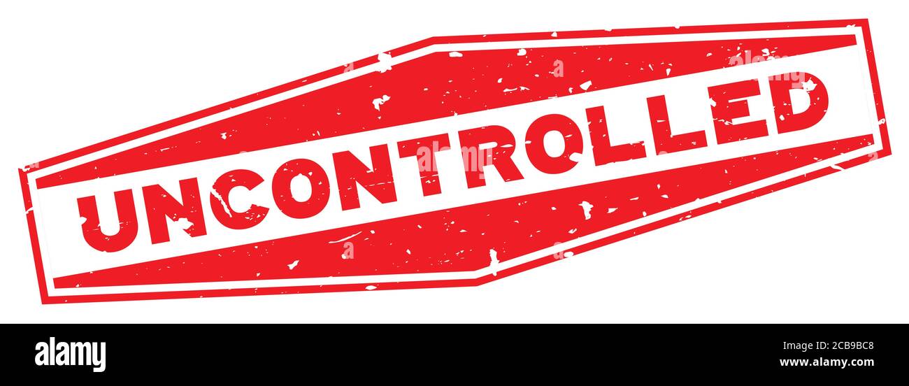 Grunge red uncontrolled word hexagon rubber seal stamp on white background Stock Vector Image ...