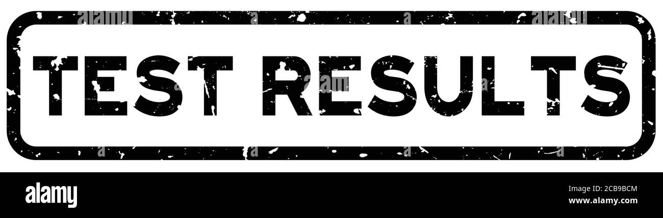 Grunge black test result word square rubber seal stamp on white ...