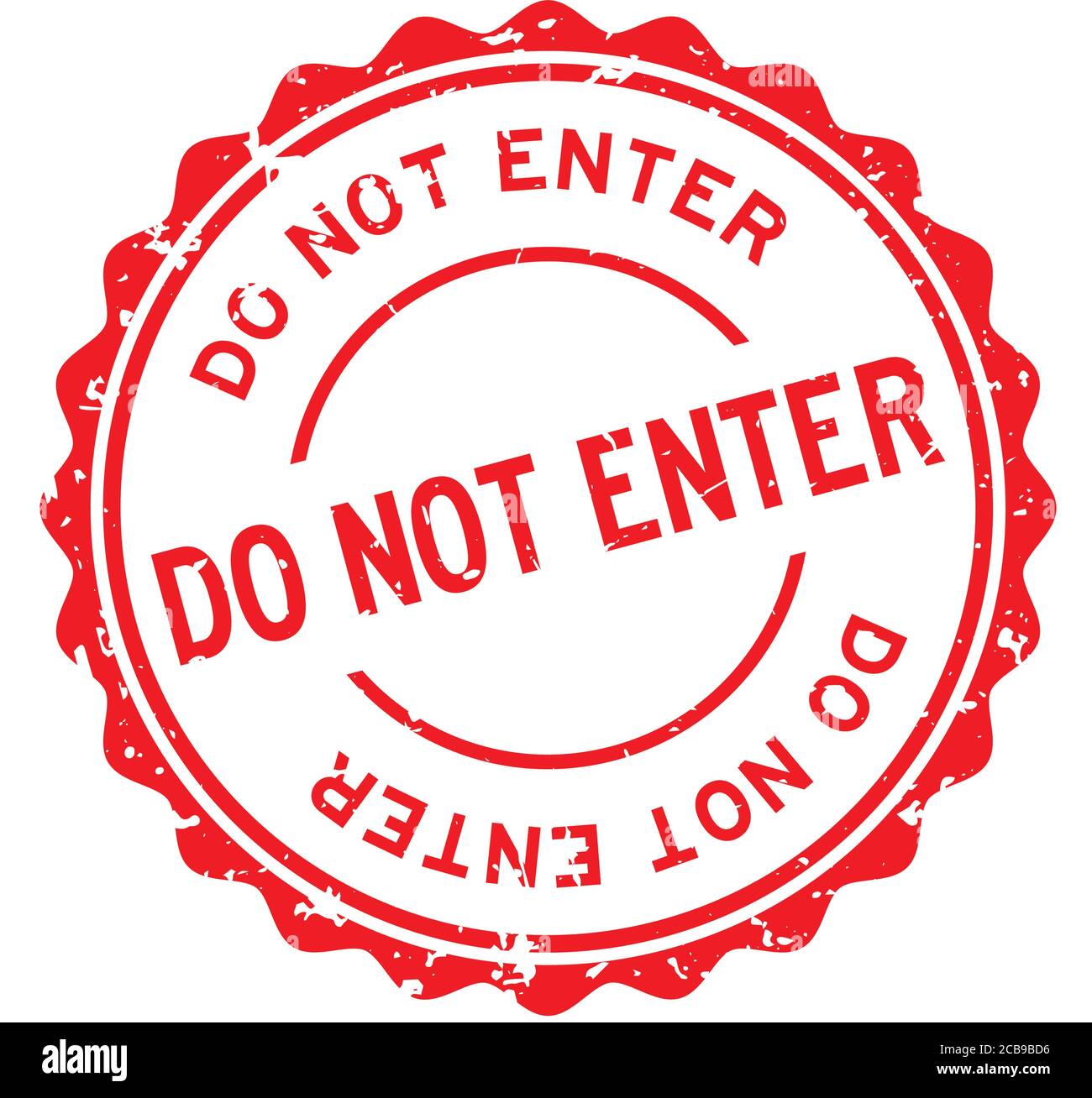 Grunge red do not enter word round rubber seal stamp on white ...