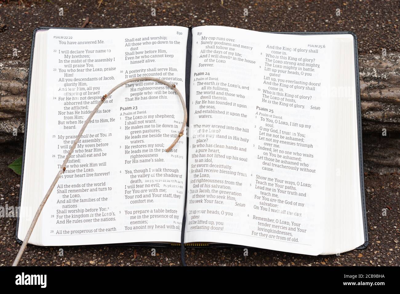 Bible open psalm 23 lord hi-res stock photography and images - Alamy