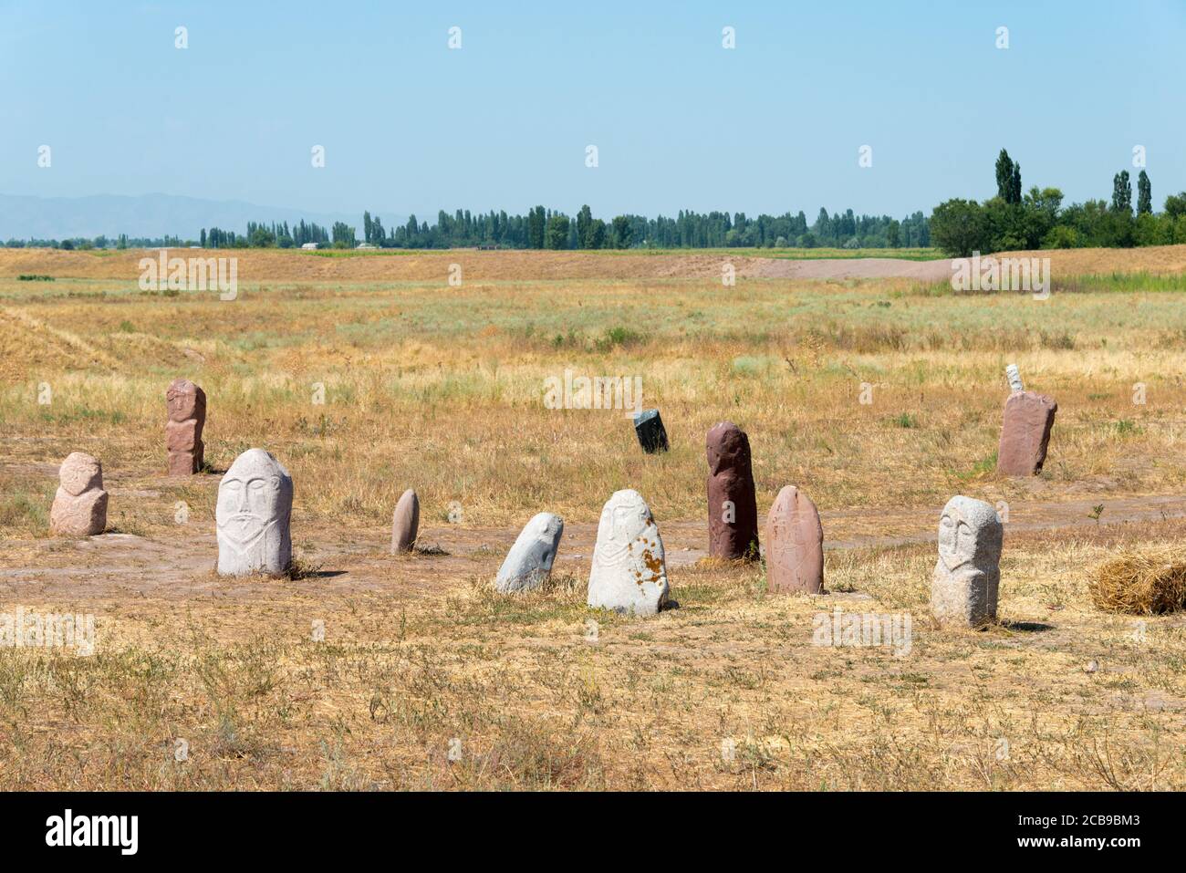 Tokmok, Kyrgyzstan - Kurgan stelae at Ruins of Balasagun in Tokmok ...