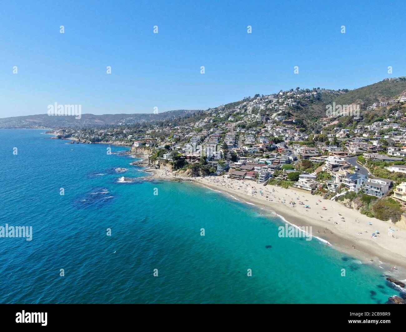Aerial view of Laguna Beach coastline , Orange County, Southern ...