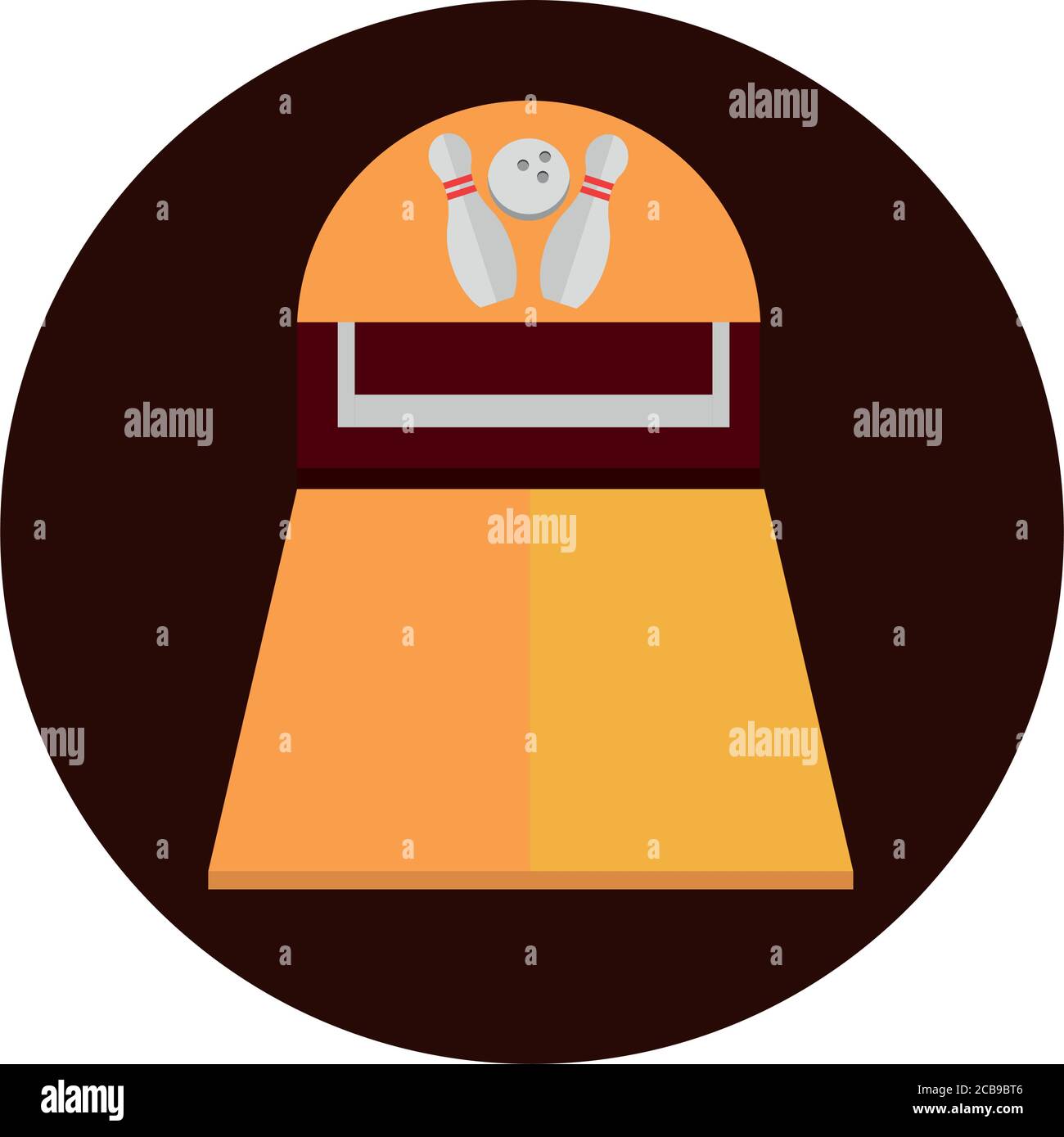 bowling empty alley ball pins board game recreational sport block flat ...