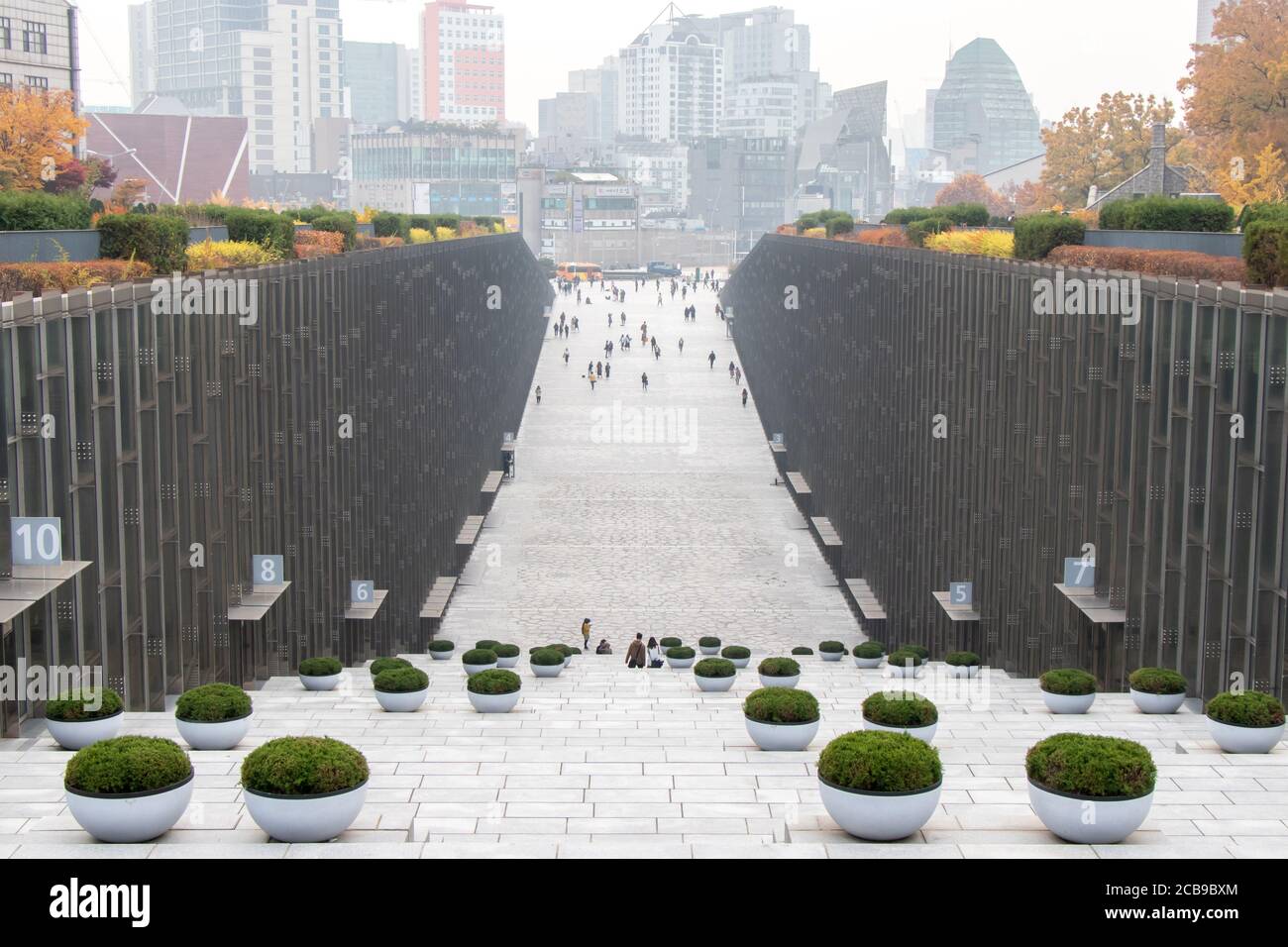 Seoul, South Korea, November 6, 2018, Student and traveler walk at Ewha ...