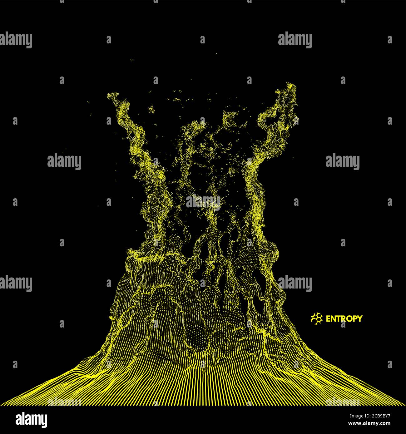 Array with Dynamic Emitted Particles. Water Splash Imitation. Abstract Background. Vector ...