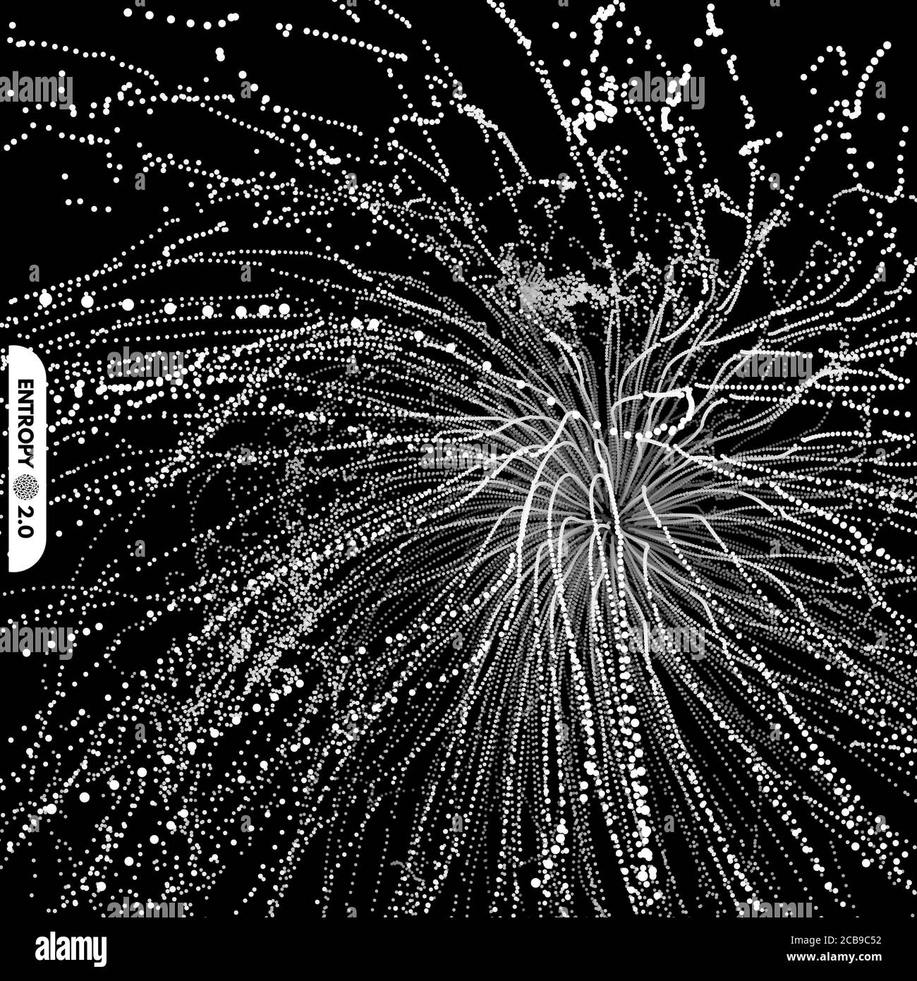 Abstract science or technology background. Array with dynamic particles. Vector illustration ...