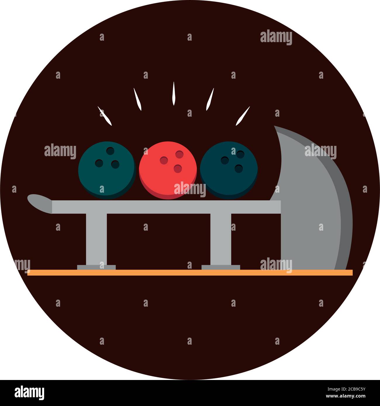 bowling ball return right out of a machine recreational sport block ...