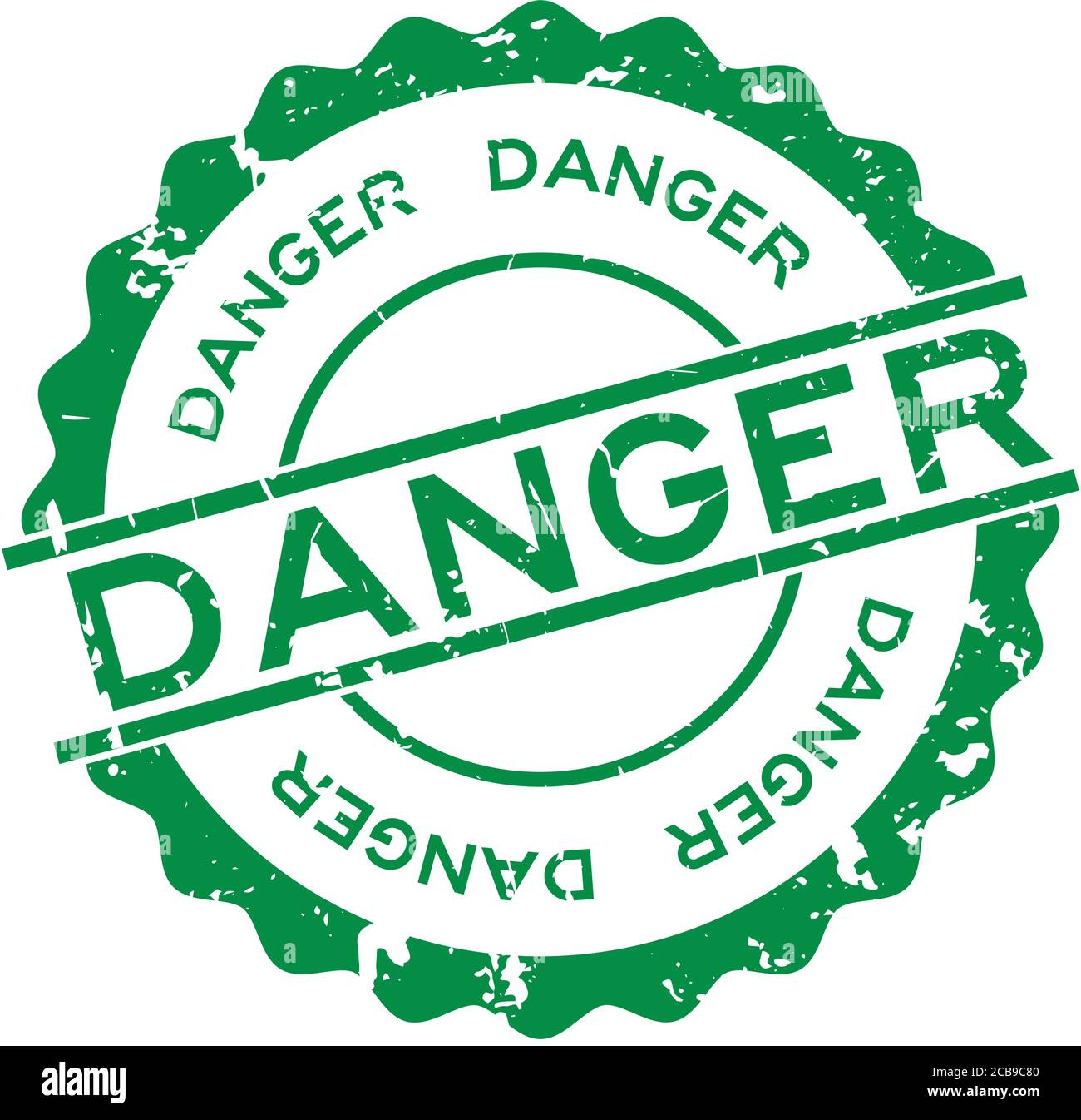 Grunge green danger word round rubber seal stamp on white background Stock Vector Image & Art ...