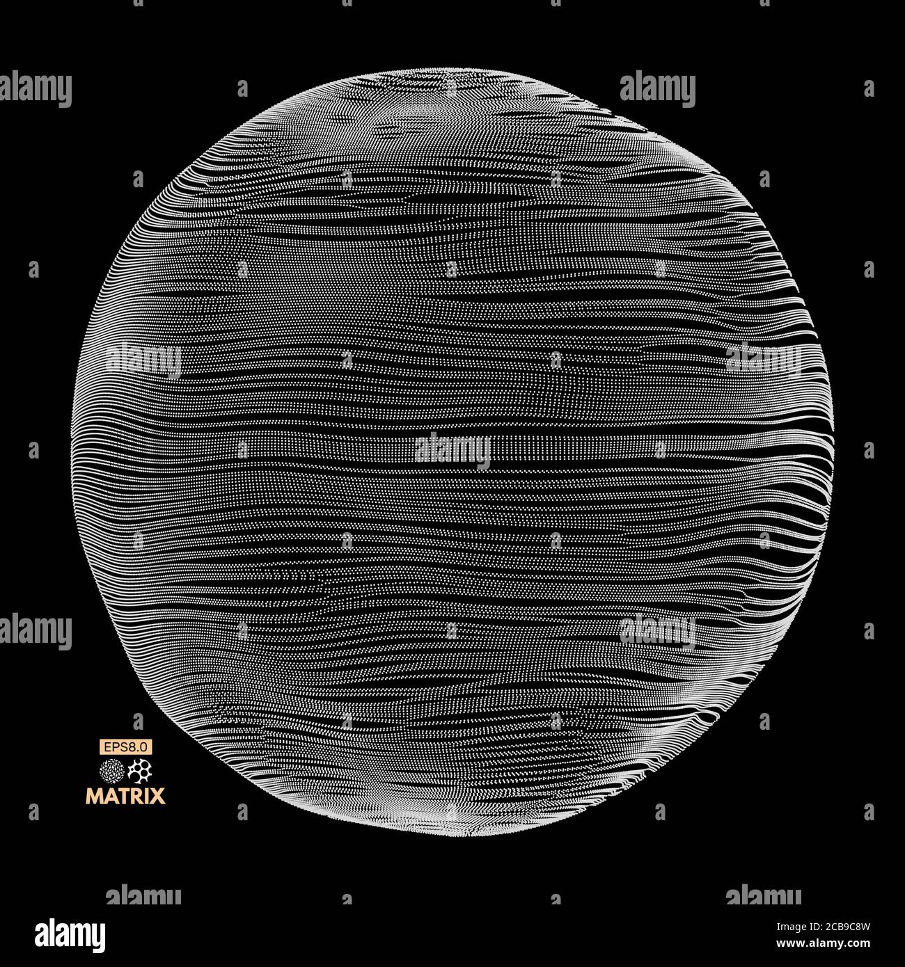 3d Abstract Sphere Array With Dynamic Particles Modern Science And