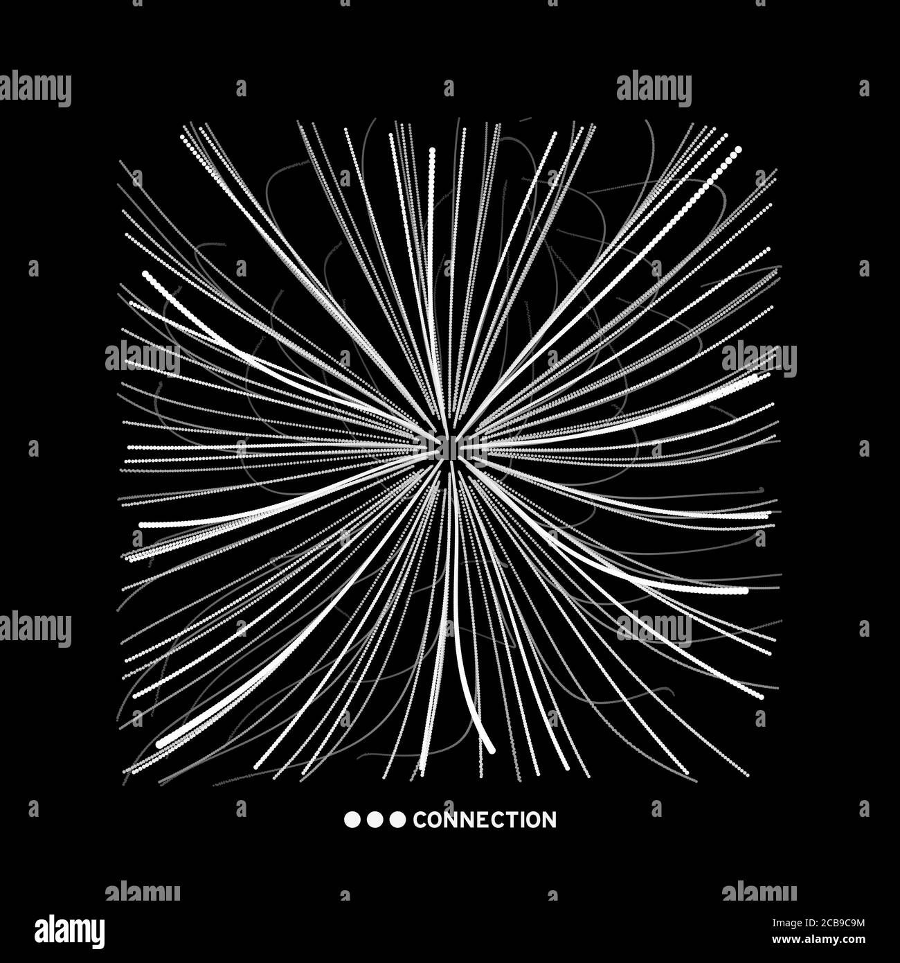 Abstract science or technology background. Array with dynamic particles. Vector illustration ...