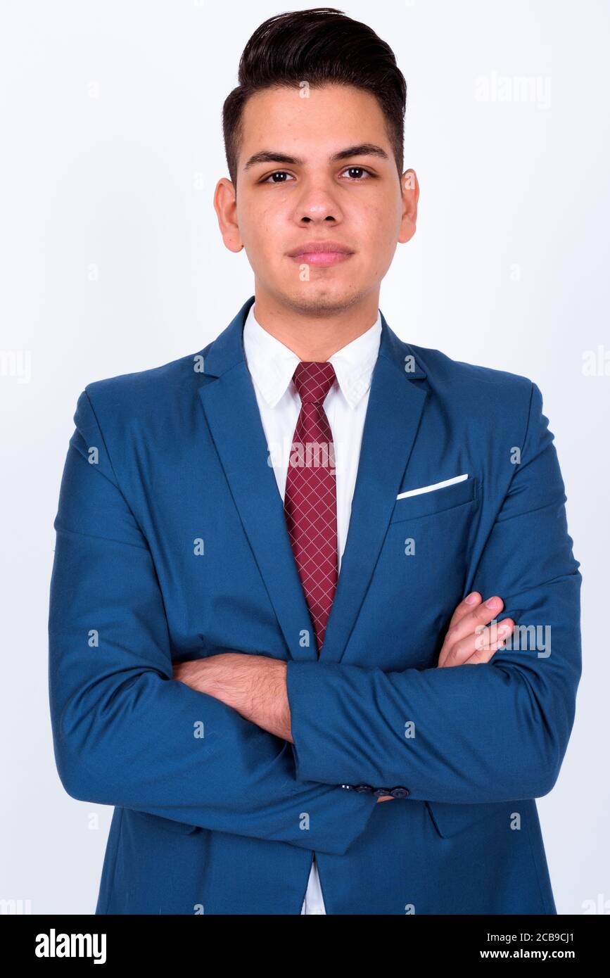 Portrait of young handsome multi ethnic businessman in suit Stock Photo ...