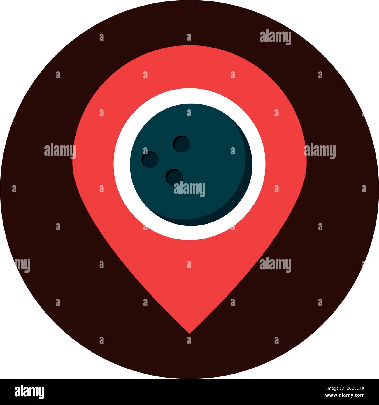 bowling ball gps navigation pointer game recreational sport block flat ...