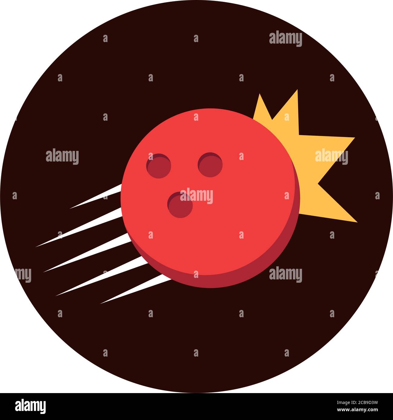 bowling crash speed red ball game recreational sport block flat icon ...