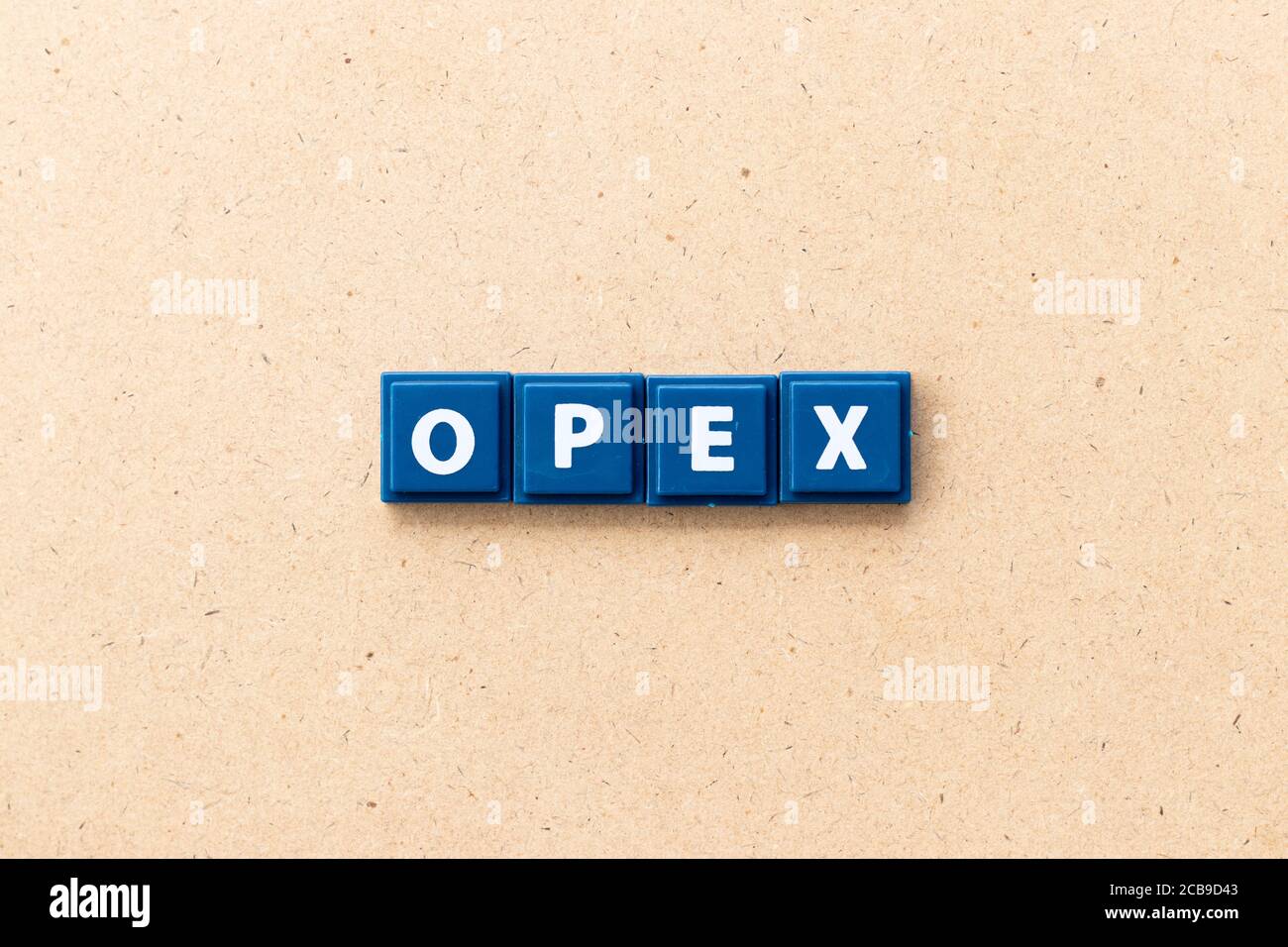 Tile letter in word opex (abbreviation of operating expense) on wood ...