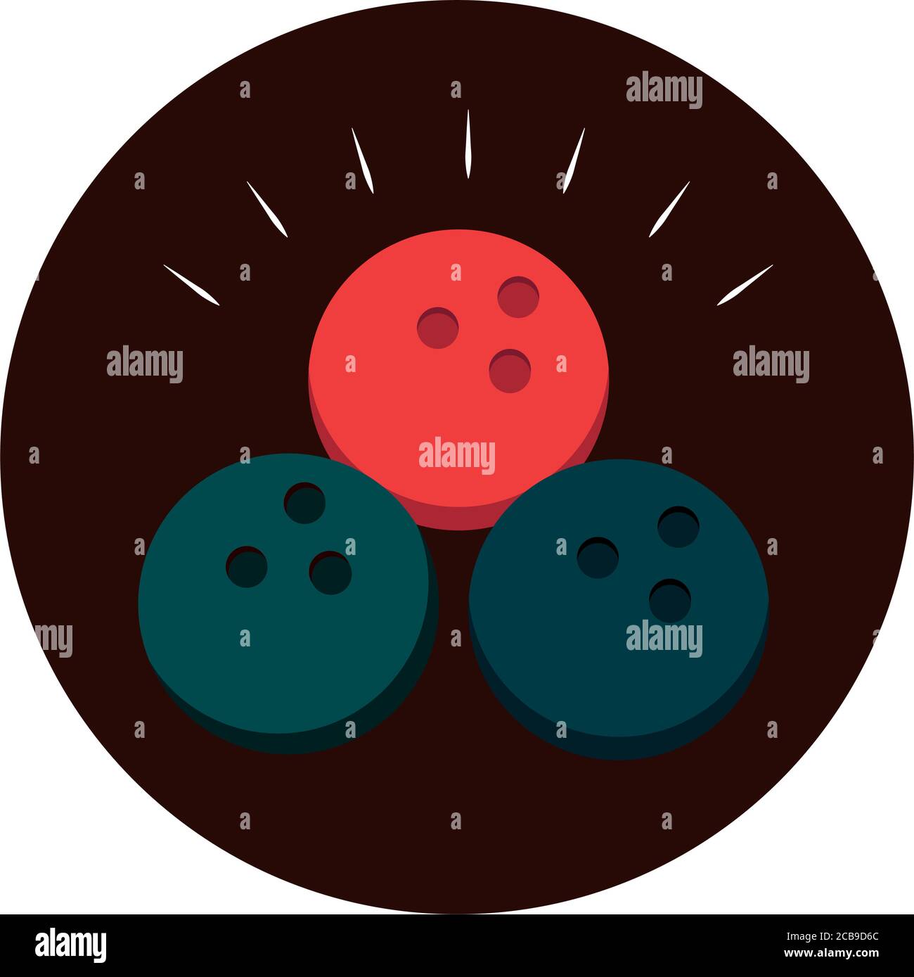 bowling red and black balls equipment recreational sport block flat ...