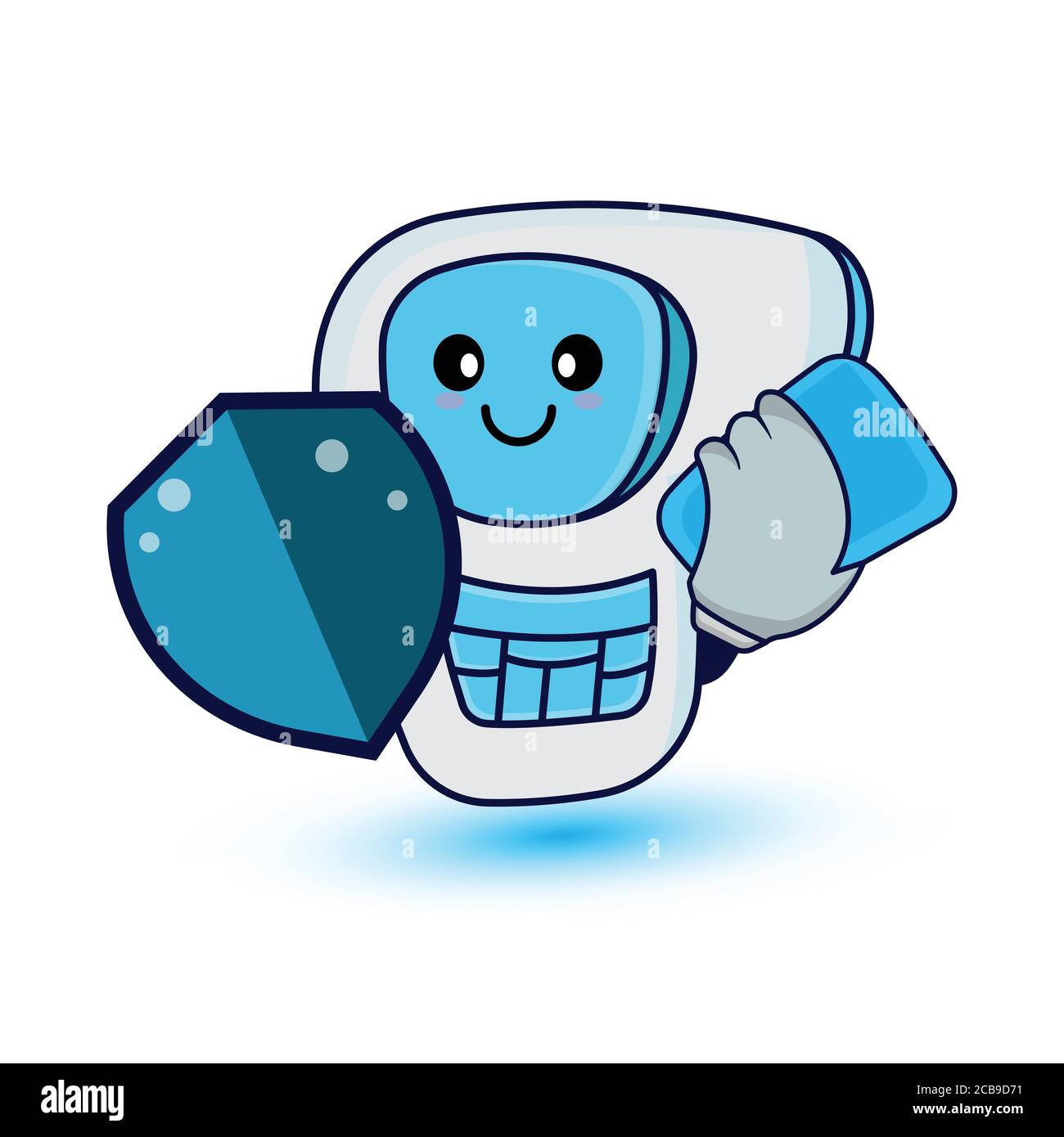 Infrared thermometer cartoon illustration with phone. Design template ...