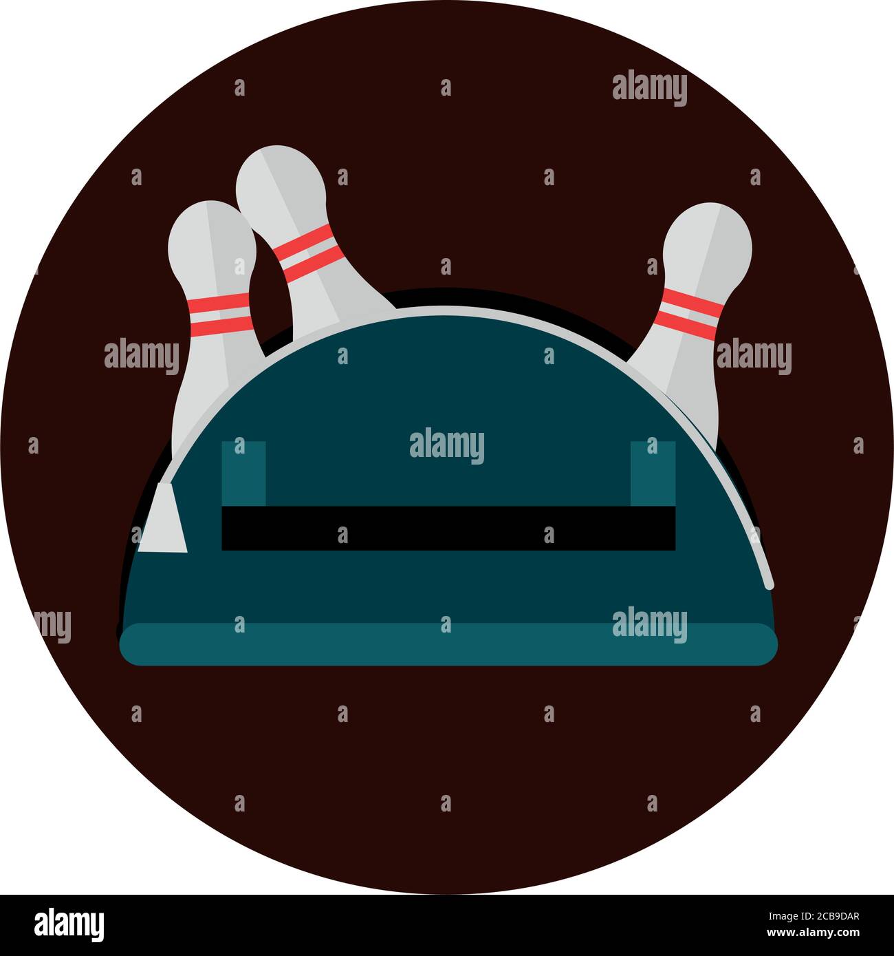 bowling machine with pins equipment game recreational sport block flat ...