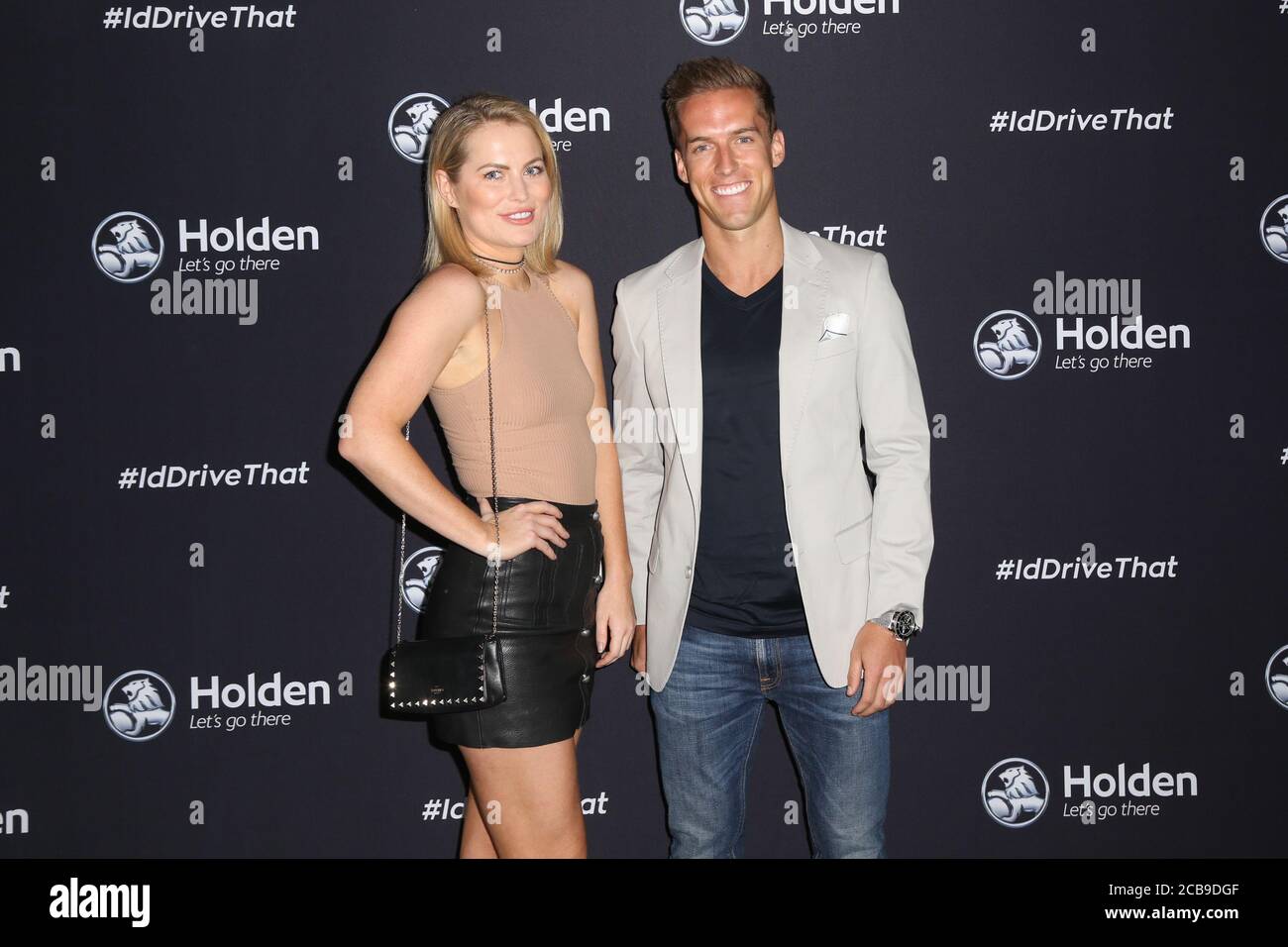 Keira Maguire and Matt Suleau attend the Holden Astra launch Stock ...