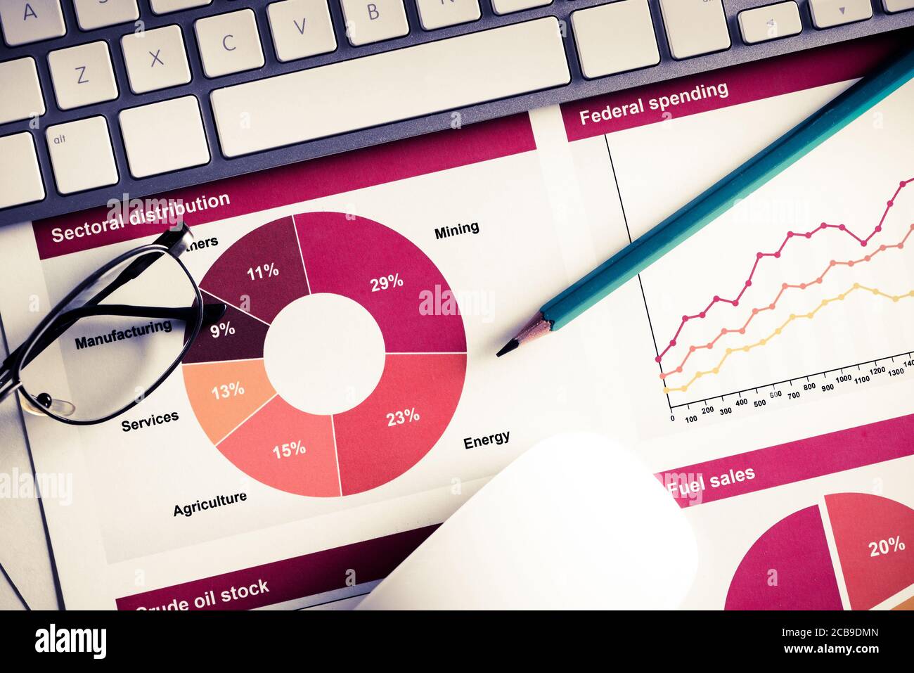 Preparing average sales report Stock Photo - Alamy