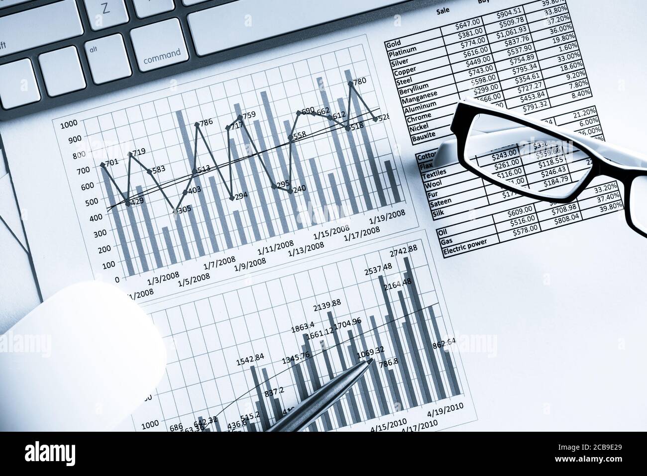 Preparing average sales report Stock Photo - Alamy