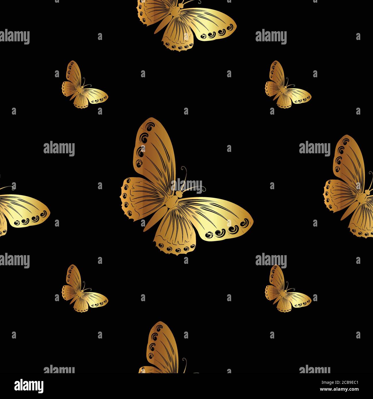 Seamless pattern of flying butterflies different colors. Vector ...