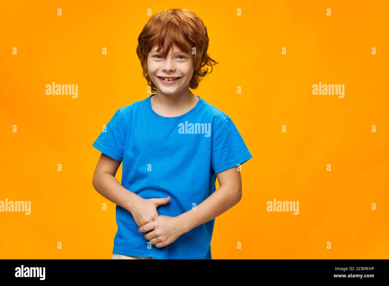 portrait of a red-haired child freckles cheerful smile Stock Photo - Alamy