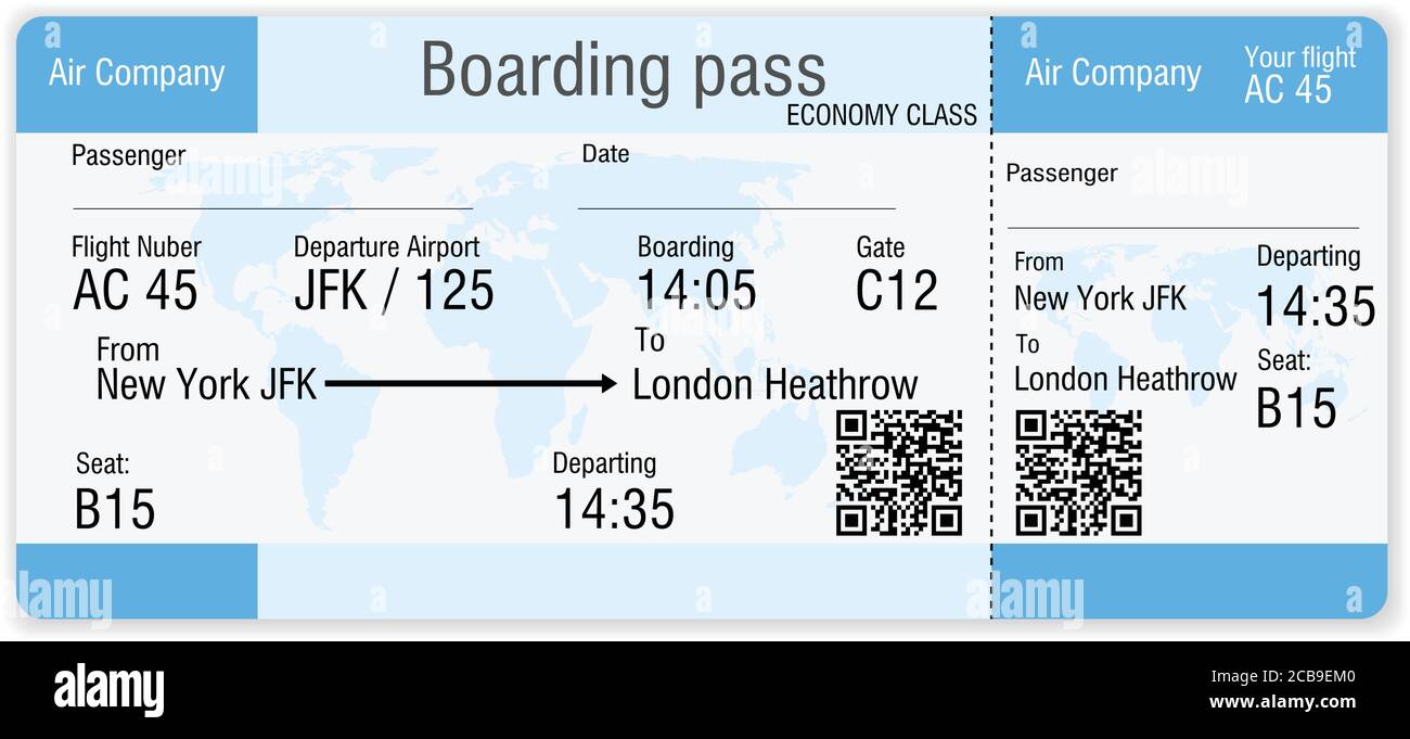 Boarding pass on a white background. Vector illustration Stock Vector ...