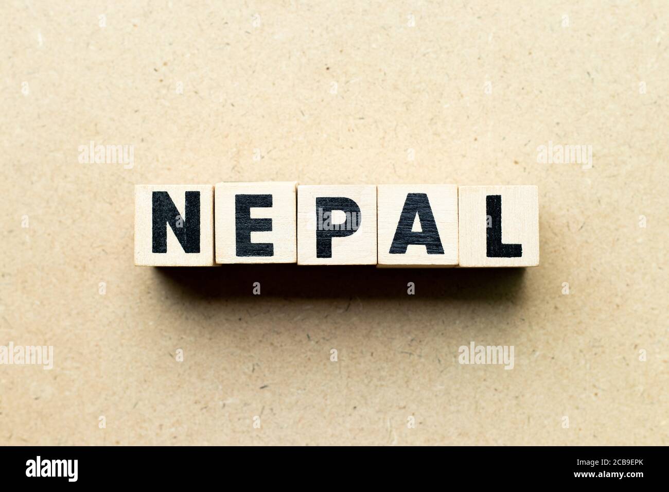 Letter block in word Nepal on wood background Stock Photo - Alamy