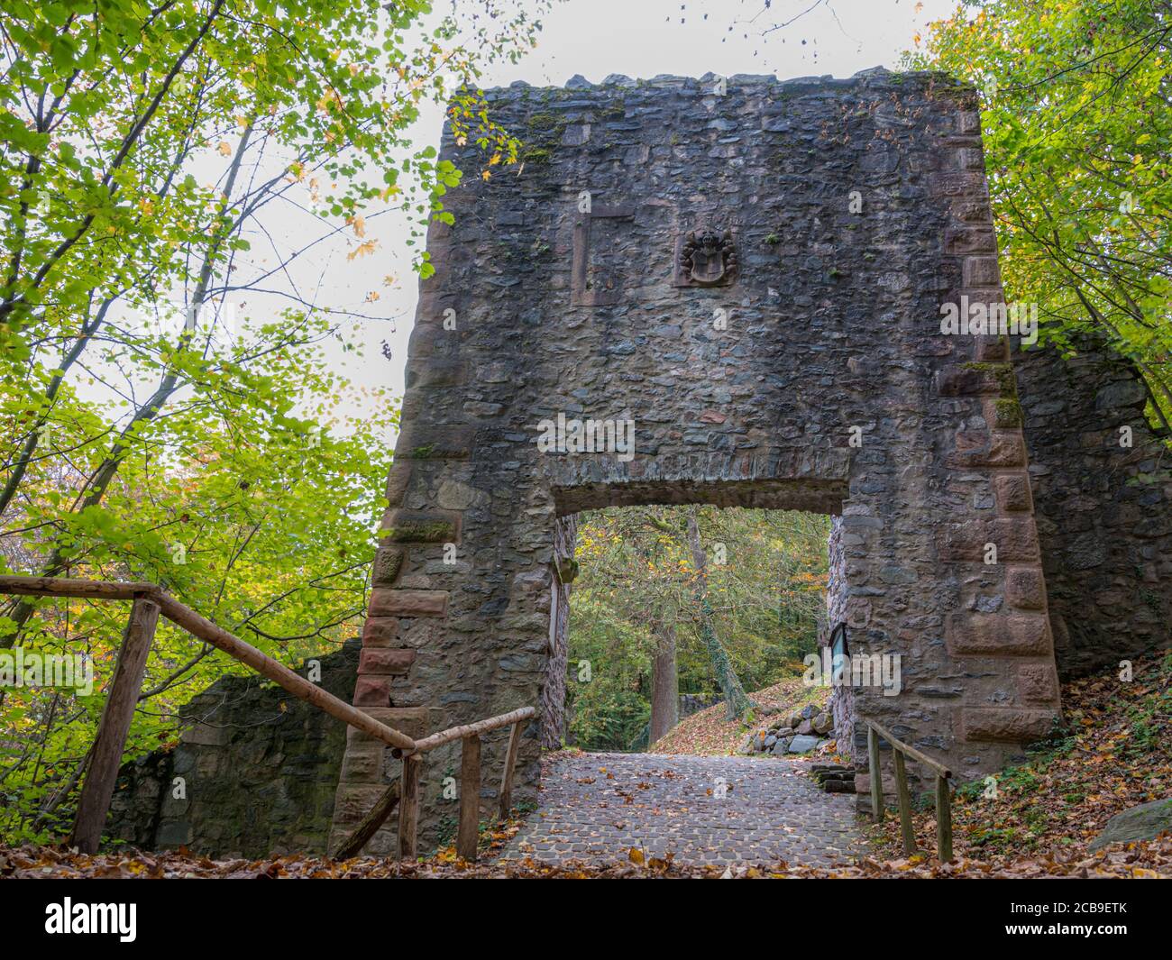 Stonewall at Ruine Rodenstein Stock Photo - Alamy