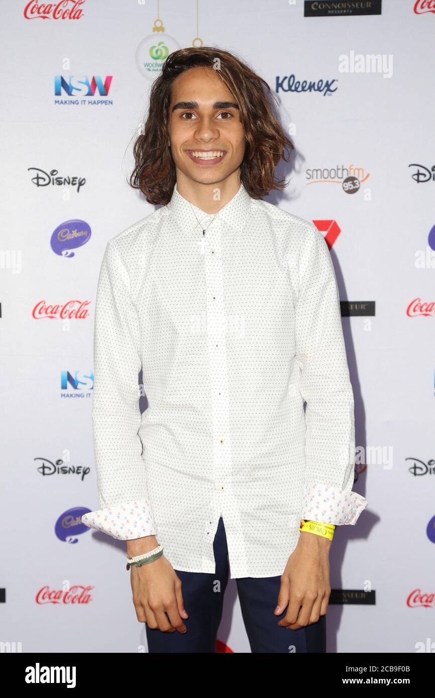 Isaiah Firebrace arrives on the red carpet for the Woolworths Carols in ...