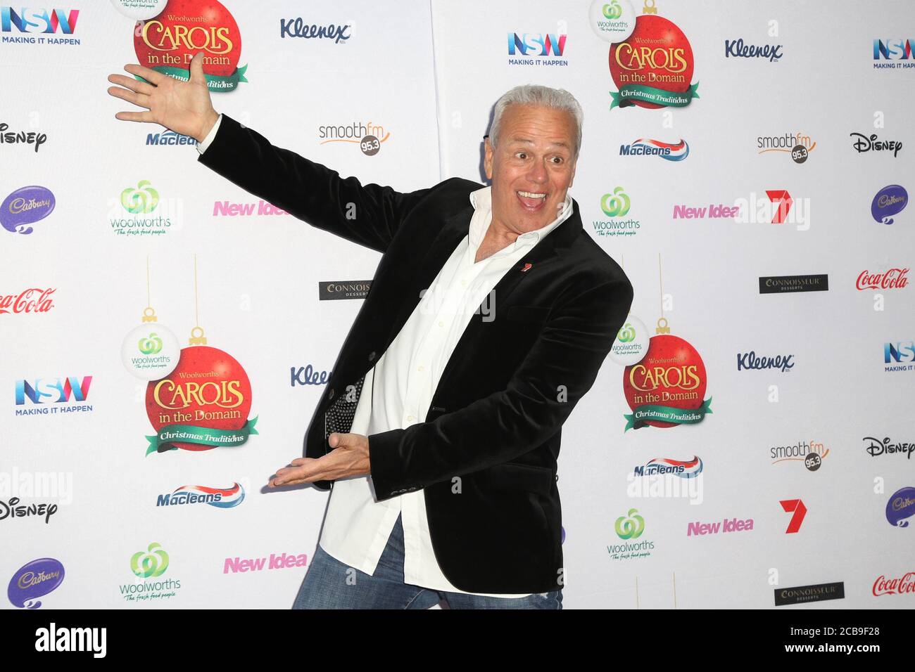 John Deeks arrives on the red carpet for the Woolworths Carols in the ...