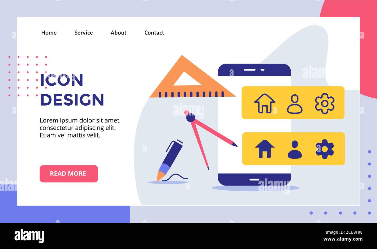 icon design concept campaign for web website home homepage landing page template banner flyer ...