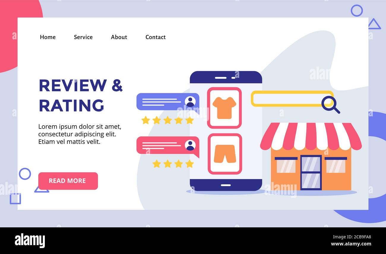 Review and rating cloth fashion on smartphone screen campaign for web ...
